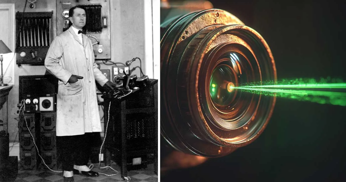 Acest inventator genial a pretins că a creat o armă cu raze laser ...